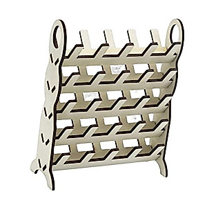 Colaxi 50 Spools Sewing Thread Holder Quilting Wall Hanging Wood Shelf Strings Storage Organizer Wooden Thread Rack for Beading Embroidery Sewing