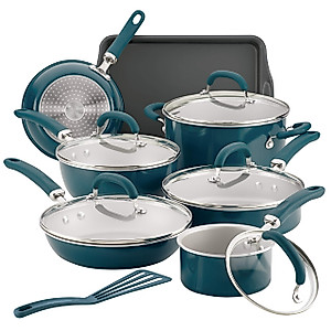 Rachael Ray Create Delicious Nonstick Cookware Pots, Pans and Skillets Set, 14 Pieces