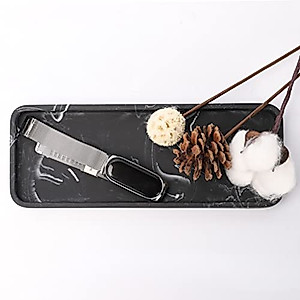 zccz Bathroom Accessory Sets - Marble Design 4 Piece Bathroom Accessories Complete Set - Soap Dispenser, Toothbrush Holder, Bathroom Tray, Bathroom Tumbler - Vanity Countertop Organizer, Black