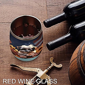 WYUSPGK 304 Stainless Steel Insulated Cup, Shih Tzu Dog And Flowers Print Smooth Rim, Durable & Reusable - Perfect for Office, Home, And Travel