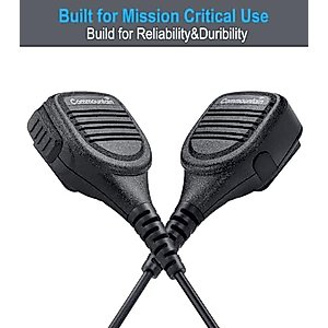 commountain Speaker Mic for Motorola Radios RDU2020 RDU2080D RDU4100 RDU4103 RDU4160D RDU4163D RDV2020 RDV2080D RDV5100 RMM2050 RMU2040 RMU2043 RMU2080 RMU2080D RMV2080, Shoulder Microphone