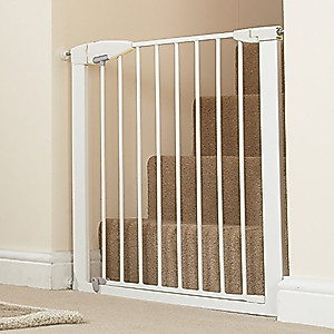 Munchkin® Easy Close Pressure Mounted Baby Gate for Stairs, Hallways and Doors, Walk Through with Door, Metal, White, 35x29.5 Inch (Pack of 1)