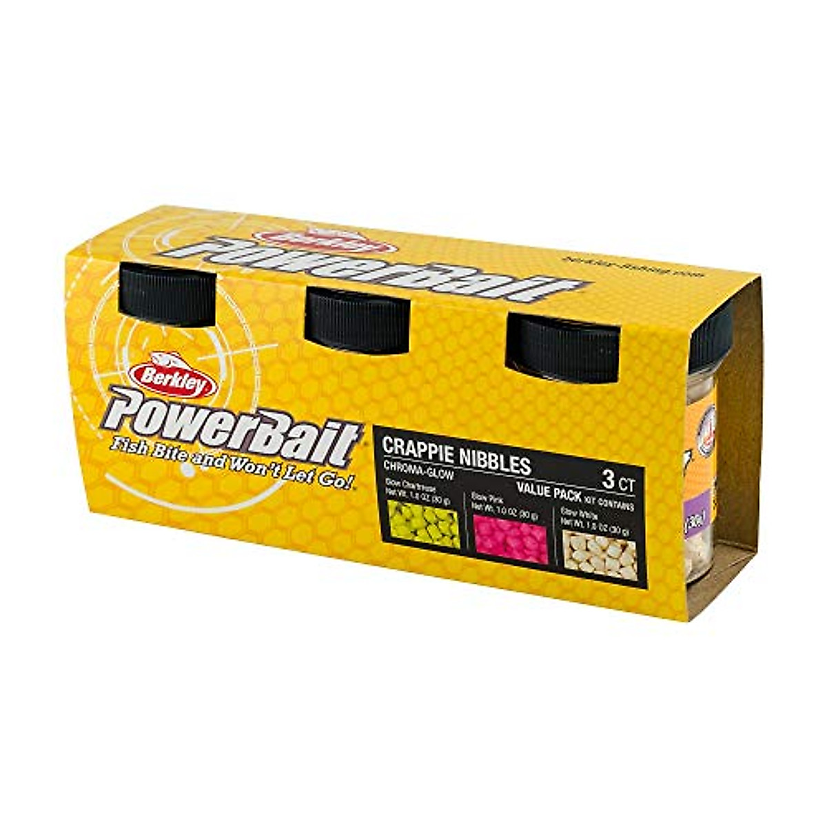 Berkley PowerBait ChromaGlow Crappie Nibble Fishing Dough Bait Assortment 3-Pk