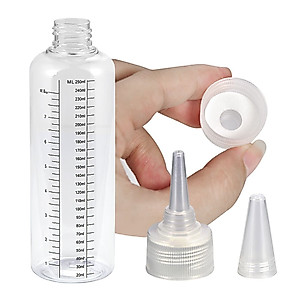 5pcs 260ml Twist bottle Liquid bottle Steel Bottles squeezable dropping bottler for Flavorings and liquid (Transparent, 260ml)