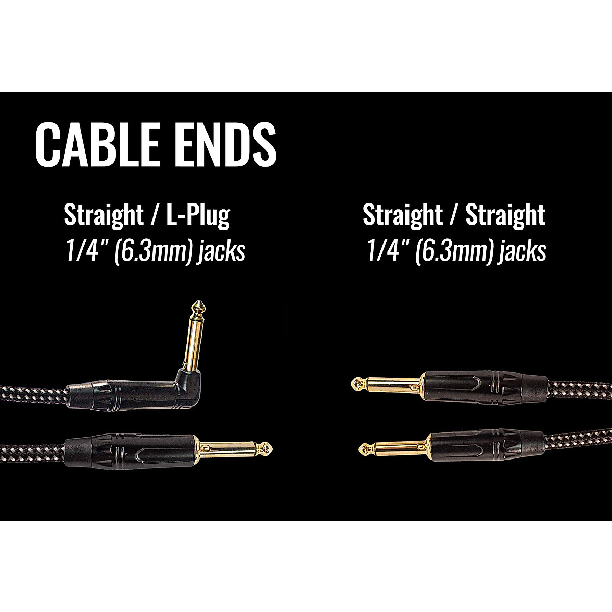 KLŌS 20' Straight to Straight Silent Cable and Black Carbon Fiber Travel Acoustic Guitar Kit Bundle