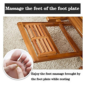 MEHWSUR Garden Recliner Chairs Patio Lounge Chairs Bamboo Rocking Chair Armchair Lounging Rocker Deck Relaxing Recliner Lounger Zero Gravity Chair Wooden Sun Lounger Chairs (Color : Without pad)