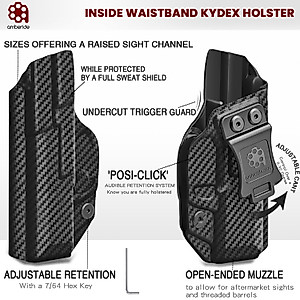 Amberide IWB & OWB KYDEX Holster Fit: Taurus G3 Pistol, Inside Waistband Concealed Carry, Adjustable Cant & 'Posi-Click' Retention, USA Made by Amberide