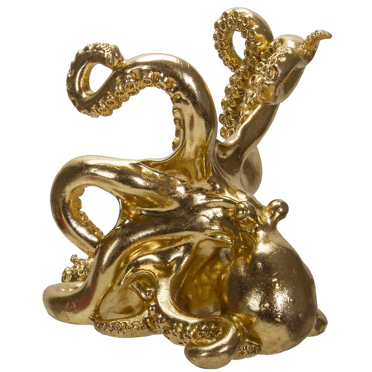 NIANWUDU AmazingGifts Ocean Sea Octopus The Call of Cthulhu Golden Finish Wine Holder Tabletop Home Decor Figurine