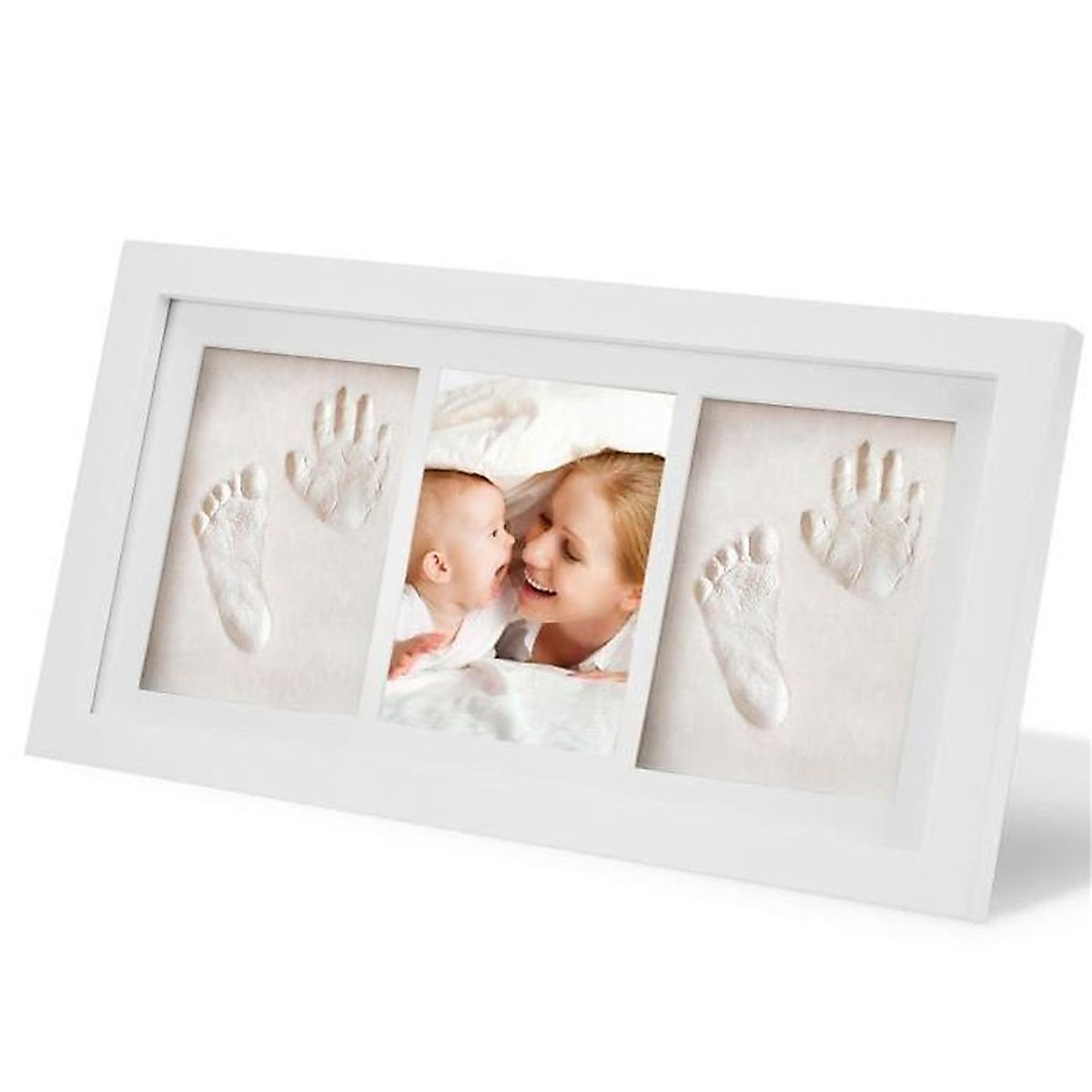 Baby Handprint & Footprint Picture Frame Kit, Pure Vie Gorgeous Keepsake Frame with Clay Imprint Kit - Memorable Keepsakes Gift for New Born Baby Shower or Christening Gift, Toddlers Birthday Presents