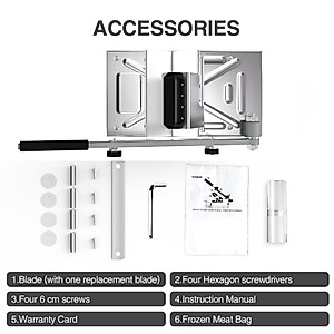 PAYISHO Manual Frozen Meat Slicer Stainless Steel Meat Cleaver for Frozen Meat,Food Slicer Slicing Machine for Home Cooking BBQ Hot Pot