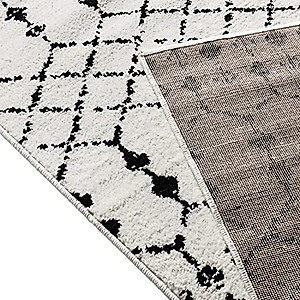 Flash Furniture Geometric Bohemian Low Pile Rug - 5' x 7' - Ivory/Black