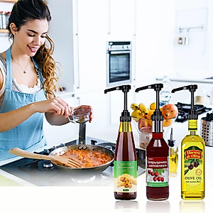 ZTTXL 10 Packs Coffee Syrup Pump Dispenser,Fits 25.4 Oz/750ml Coffee Flavoring Syrup Bottles,No Dripping, Fits Home & Coffee Bar Drinking Mixes,Free 4 Golden Spoons