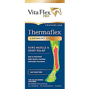 Vita Flex Thermaflex Liniment Gel for Sore Muscles and Joint Relief in Horses 12 Fluid Ounces