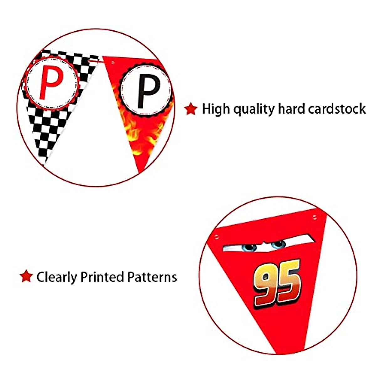 Race Car Happy Birthday Banner Party Decorations,Racing Themed Party ，Racing Party Sign,Let't Go Racing Checkered Flag Party Themed Party Supplies Decorations