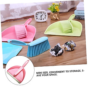 KOMBIUDA 2pcs Mini Broom Dustpan Set Keyboard Cleaning Tool Small Clean Broom Brush Tiny Broom Dustpan Mini Dust Broom Mini Desk Broom Desktop Broom Small Broom Brush Mini Brush Plastic