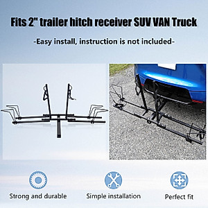 Hitch Mount Bike Rack Carrier Upright 2 Mountain Bike E-Bike Carrier Platform Style 2" Rear for SUV Van Truck Minivans RV Trailer