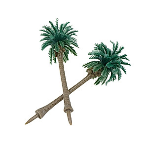 Bitray Model Coconut Palm Tree 2.8" Height Mini Scenery Plastic Tree Building Model Trees -6pcs