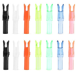 SHARROW Archery Arrows Nocks 6.20mm/.244 inch Inside Diameter Plastic Arrow Nock Tail for Compound Recurve Bow DIY Hunting Shooting Arrows 50 Pack (Black)