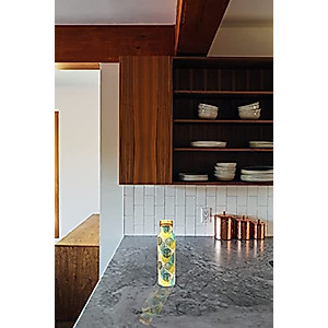 Perilla Home Copper Water Bottle 34 Oz Leak Proof 100% Pure - An Ayurvedic Copper Vessel - Drink More Water And Enjoy The Health Benefits Immediately/Yoga Bottle (Printed 4)