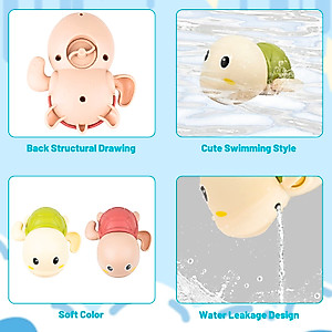 2PCS Suction Cup Spinner Toys with Swim Turtle Water Bath Toys for Toddlers 1-3 Year Old Boys Gifts, Bath Toys, Bathtub Toys for Baby Pool Toys, First Birthday Baby Gifts for 1 Year Old Girls Boys