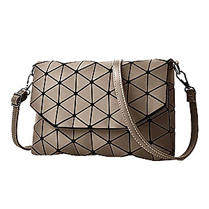 Felice Ann Women Small Geometric Pattern Holographic Crossbody Bag Shoulder Bag Envelope Flap Purse