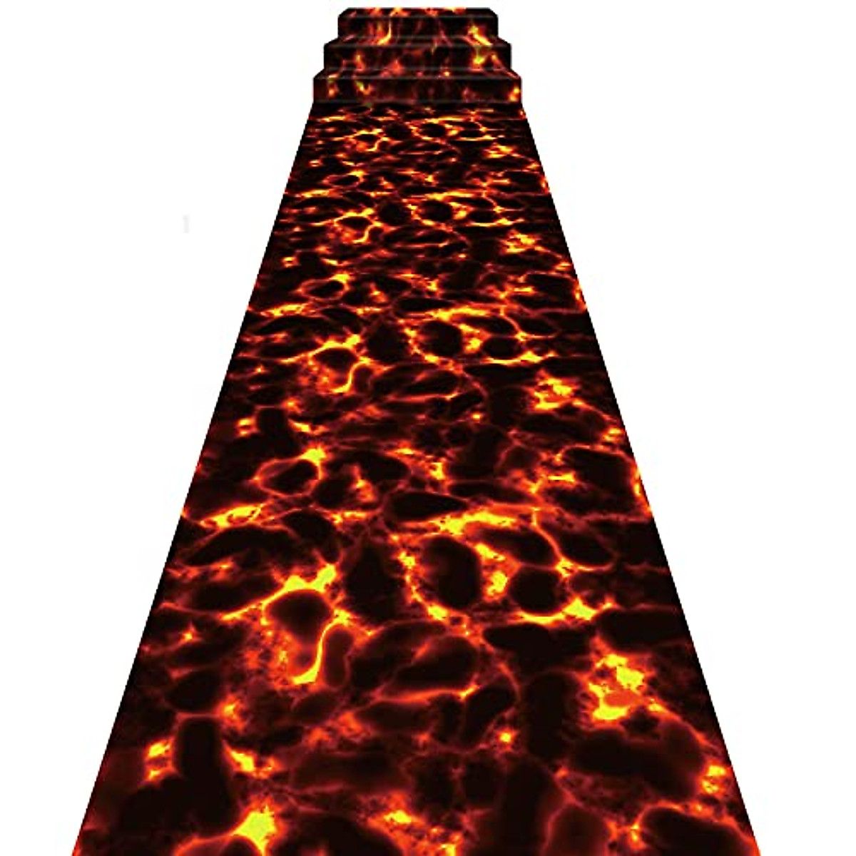 2 Pack Lava Themed Aisle Runners Halloween Lava Party Decorations Fire Volcano Track Floor Runners Hot Coals Luau Theme Birthday Party Table Cover Reusable Fun Party Supplies