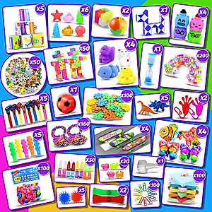 Erosbon 1000pcs Party Favors for Kids, Fidget Toys Pack,Bulk Toys Goodie Bag Stuffers,Prize for Kids Treasure Box Toys for Classroom Rewards ,Birthday Party Gift, Carnival Prize, Pinata Pinata Filler