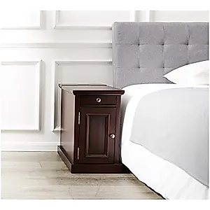 Ball & Cast Traditional End Table with Charging Station Chair Side Table with Charging Outlets and USB Ports, Sable Brown