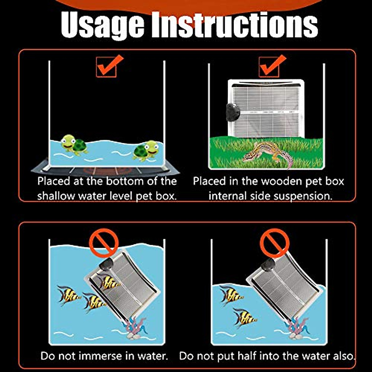 2 Pack 14 W Reptile Heating Pad Under Tank Heater Tank Warmer with Temperature Control, Power Adjustment Terrarium Heater Heat Mat for Reptiles Turtle Tortoise Snakes Lizard