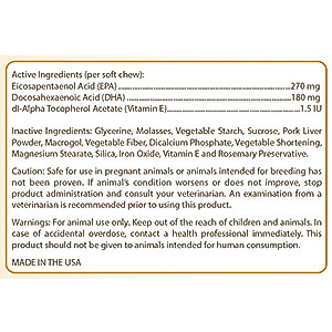 Healthy Breeds Pomeranian Omega HP Fatty Acid Skin and Coat Support Soft Chews 60 Count