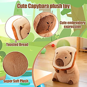 MILEGI Capybara Plush Toy Pillow with Wearable Bread, 12" Cute Capybara Stuffed Animal, Soft Capybara Plushie Toy Doll Pillow for Girls Boys Kids, Stuffed Capybara Toy Birthday Decorations Gifts
