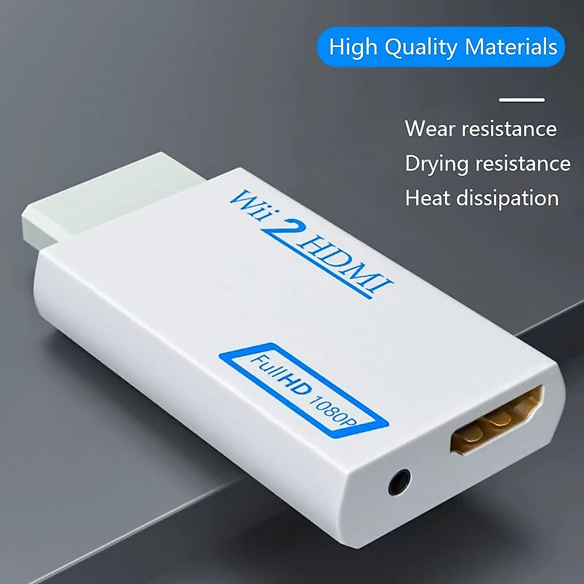 sartyee Wii to HDMI Converter, Wii2 to HDMI for HD Video Audio Output with 3.5mm Audio Jack, Supports All Wii Display Modes 1080P 720P, Wii, Wii U, HDTV, Monitor, NTSC