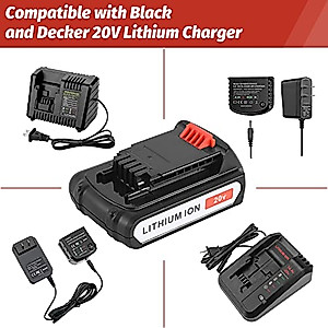 HUSUE 3.0Ah 20V LBXR20 Replacement Battery for Black and Decker 20V Lithium Battery Compatible with LBXR20 LBXR2020 LBXR20 LB20 LBX20 LB2X4020, 2Pack