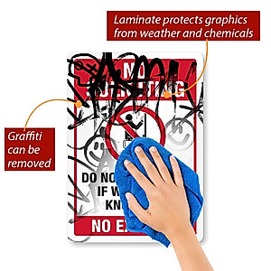 SmartSign 14 x 10 inch “No Soliciting - Do Not Bother Us If We Do Not Know You, No Excuses” Metal Sign, 40 mil Laminated Rustproof Aluminum, Red, Black and White