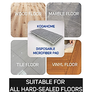 Kodahome Replacement Mop Pads for Shark Vacmop VM252 VM250 QM250 VM200 VM190 Disposable Hard Floor Vacuum Mop Pad Refills, for Daily & Polishing as Long Soft Microfiber (Gray 8 Count)