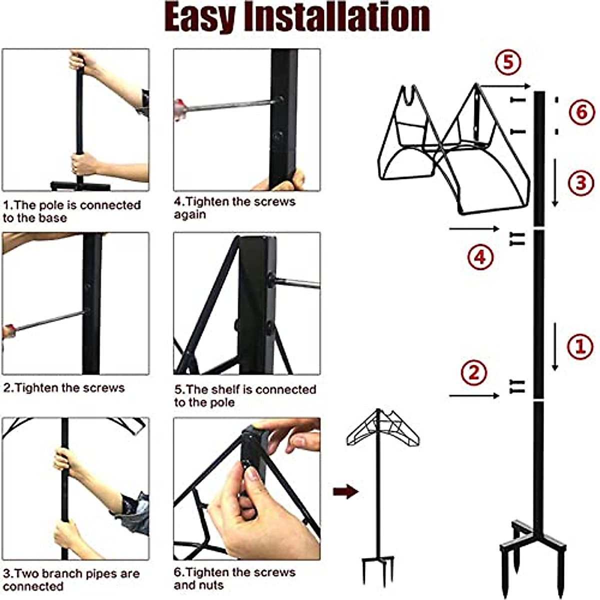 Garden Hose Metal Holder Hanger Watering Hose Support Wrought Iron Ground Plug in Water Pipe Storage Stand Rack