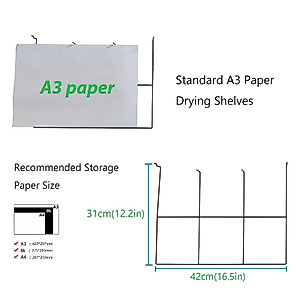 Metal Steel Wire Drying Rack for Classroom Painting Crafts, Artworks Prints Storage Art Display Rack for Art Studio and Home Use, Easy Moving with Wheels, Black (Size : 20 Shelves)