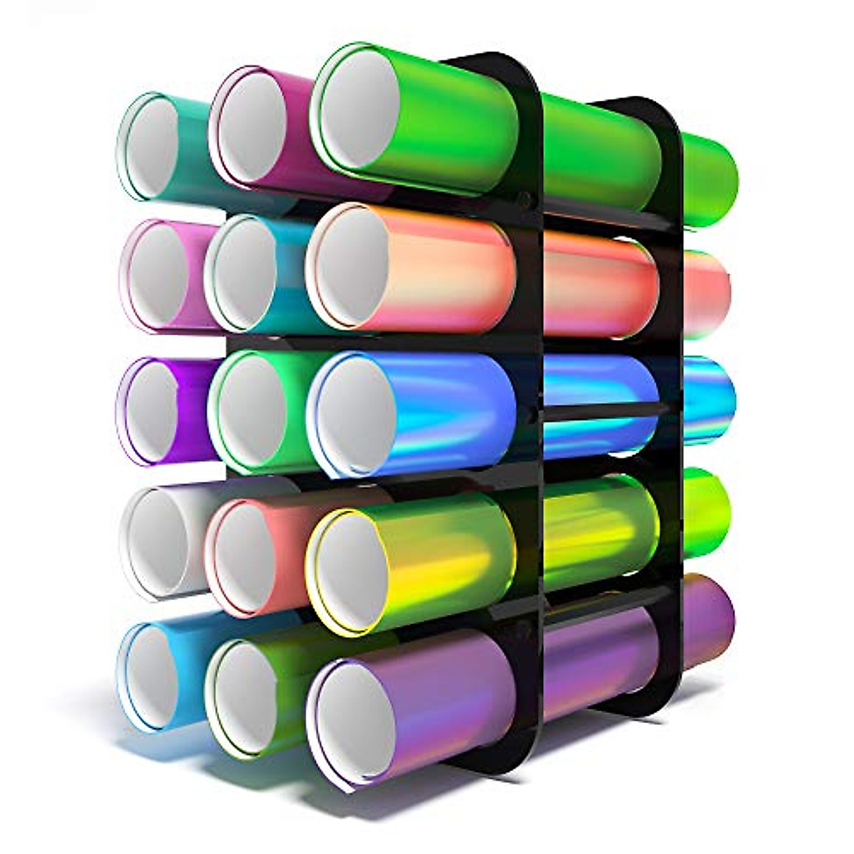 Vinyl Storage Holder Wenida Multiple Holes Large Capacity Acrylic Vinyl Rolls Organizer Tower Rack with Installation Tools for Craft Room