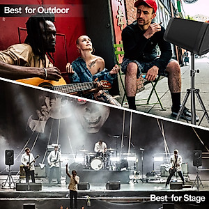 EMART PA Speaker Stands Pair, Adjustable Height Professional Heavy Duty DJ Tripod with Mounting Bracket and Carrying Bag, Extend from 38 to 71 inches - Supports 132 lbs