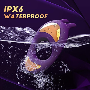 Vibrating Cock Ring with Rabbit Design, Rechargeable Penis Ring Vibrator with 9 Vibration Modes, TIVINO Silicone Male Sex Toy for Man and Couple Play