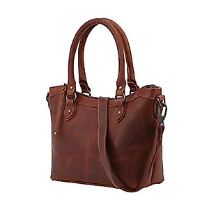 Lady Conceal Carry Sadie Satchel-Spacious Shoulder Bag Crossbody Purse with Universal Gun Holster & YKK Locking-Dark Mahogany