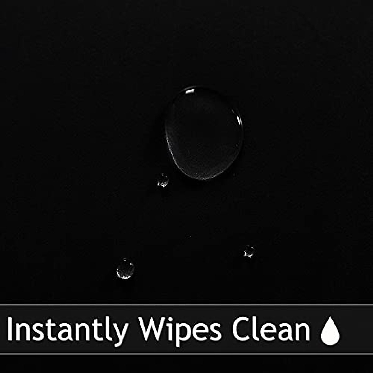 Obstal Fitted Round Table Cloth, Reversible Waterproof Stain Resistant Elastic Stretch Tablecloth, Wipe Clean Table Cover for Outdoor/Indoor Use, Fits Round Tables up to 40" - 44" Diameter, Black