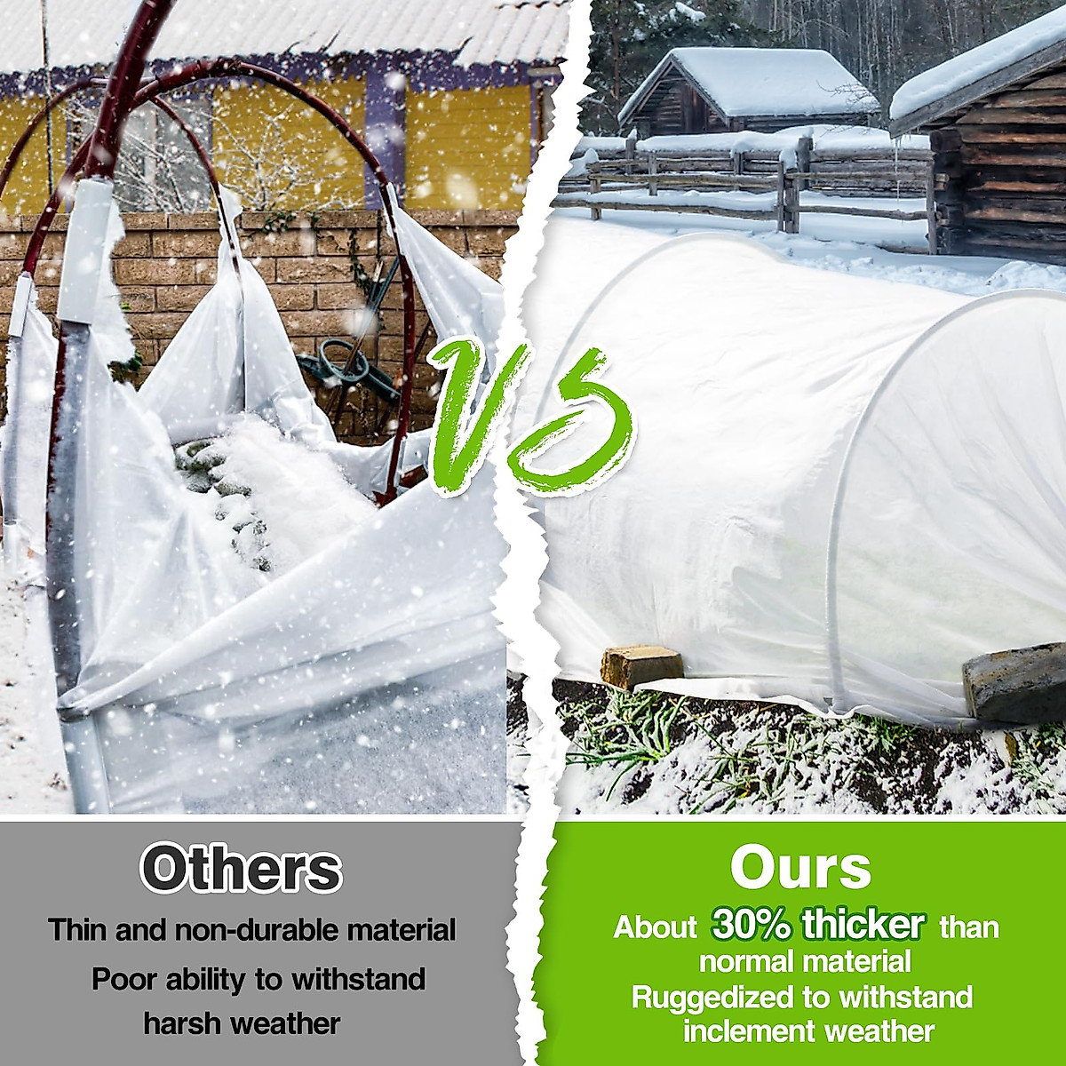 Alphatool Plant Covers Freeze Protection- 10 ft x 30 ft Breathable Non-Woven Fabric Frost Proof Floating Row Cover Durable 1.0oz/yd² Thick Plant Blankets for Winter Outdoor Garden