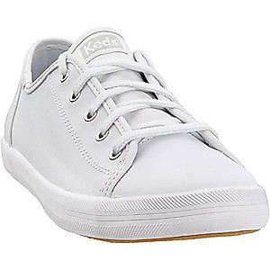 Keds girls Kickstart Sneaker, White Leather, 2 Big Kid US