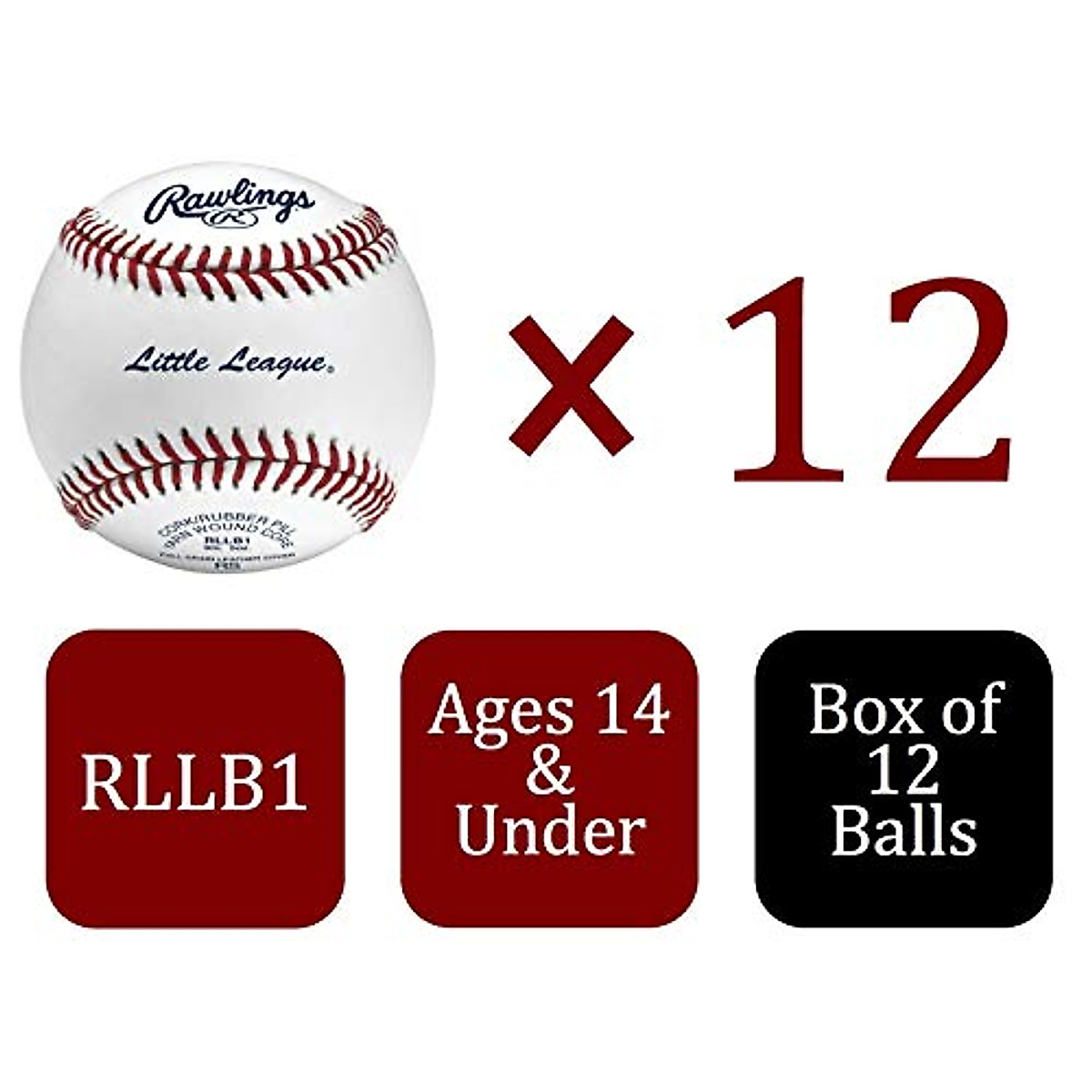 Rawlings | LITTLE LEAGUE Competition Grade Baseballs | RLLB1 | Youth/14U | Game/Practice Use | 12 Count