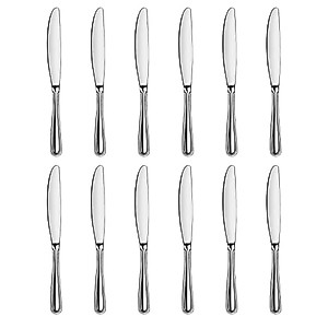 New Star Foodservice 58789 Windsor Pattern, 18/0 Stainless Steel, Dinner Knife, 8.2-Inch, Set of 12