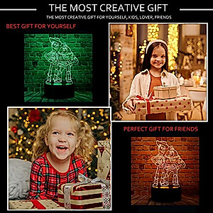 Cartoon Story Sheriff Woody and Buzz Lightyear Anime Figure 3D Optical Illusion LED Bedroom Decor Sleep Night Light with Remote 7 Colors Acrylic Table Lamp Birthday Gifts for Kids