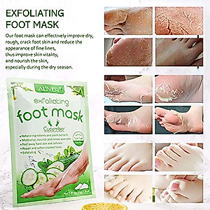 Foot Peel Mask 3 Pack,Remove Callus & Repair rough heals-Men Women (Cucumber)
