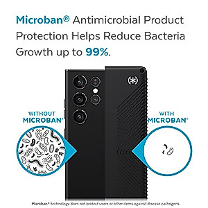 Speck Products Presidio2 Grip Samsung Galaxy S22 Ultra Case, Raised bezel, Black/Black/White