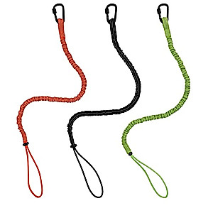 3 Pack Safety Fall Protection Lanyard, Retractable Tool Lanyard Safety Tool Leash with Adjustable Screw Lock Carabiner Clip (18 Lb Working Limit, 3 Color )